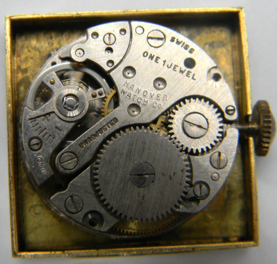 C mens Vintage Hanover EB 1431 Manual Wind Gold Plated Watch Cufflink ...