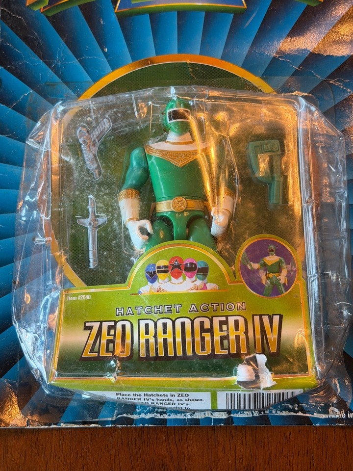 1996 Bandai Power Rangers Zeo Ranger IV Green Hatchet Action Figure ...