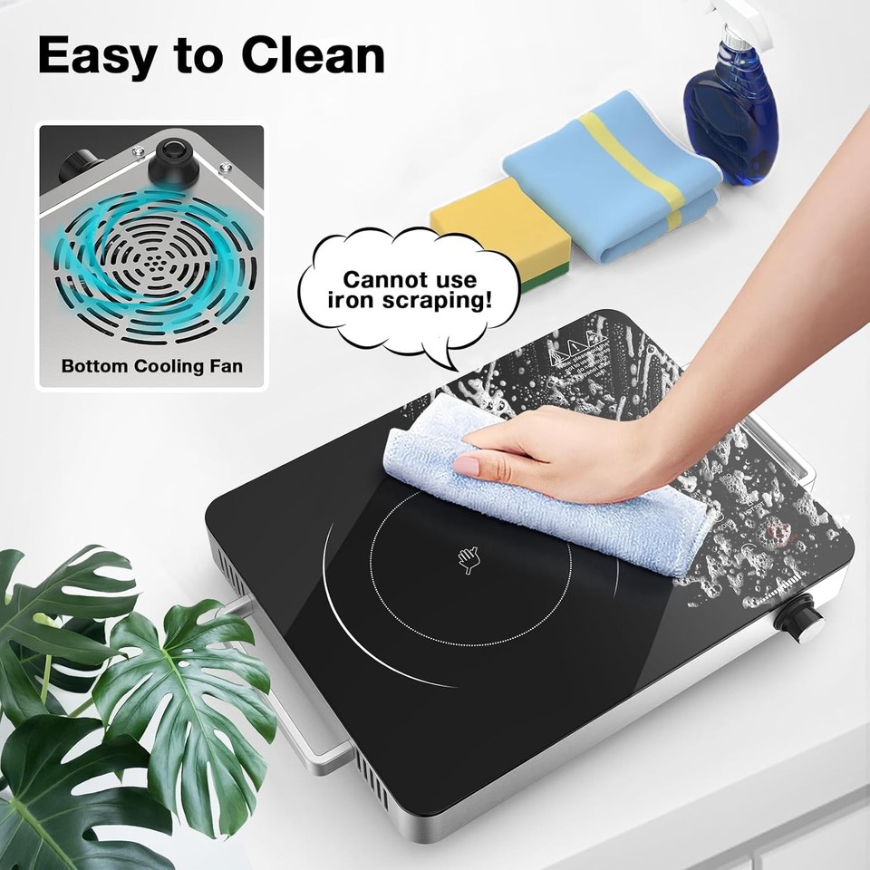 Protable Radiant Cooktop Countertop Single Burner Electric Stove Top ...
