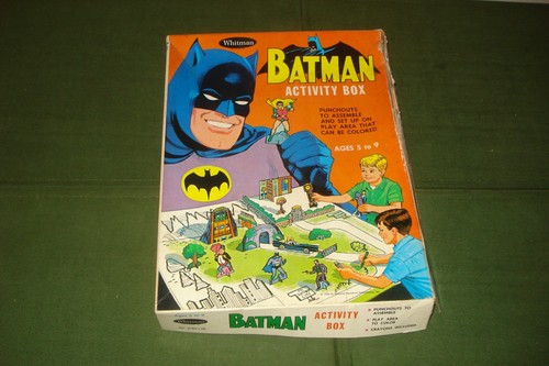 1966 BATMAN ACTIVITY BOX SET by WHITMAN, JOKER, PENGUIN ETC. SCARCE TOY ...