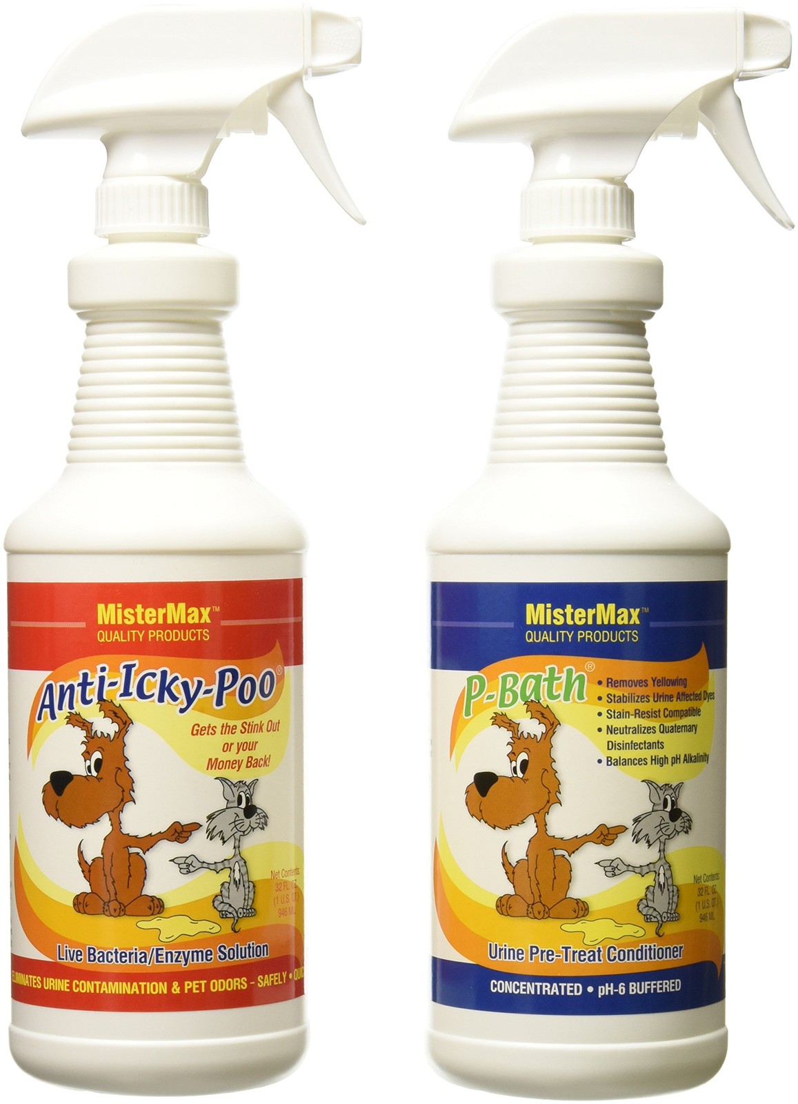 Anti Icky Poo Enzyme Cleaner Spray Combo - Pet Urine Odor Remover ...