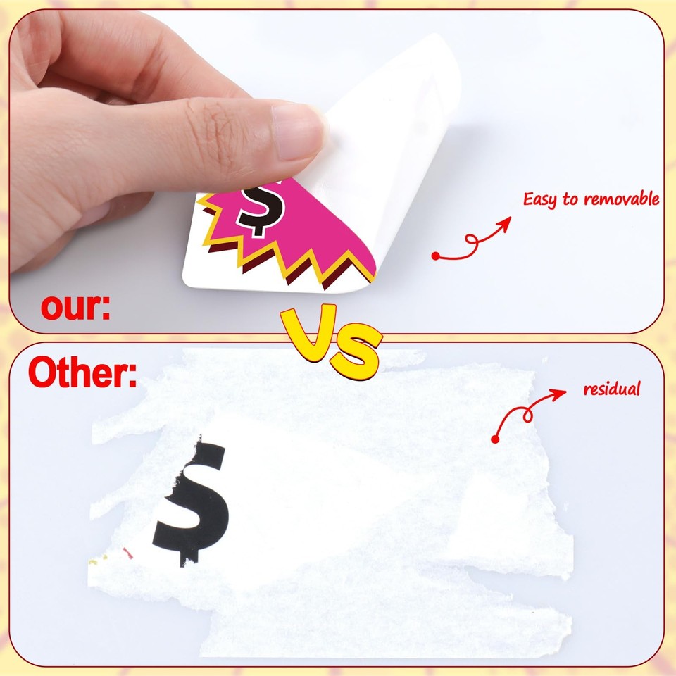 300 Pcs Garage Sale Price Stickers, Removable Adhesive 2"x3" 2 x3 inch ...