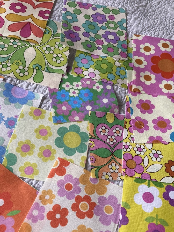 Alice Apple Vintage 60’s 70’s Mod Style Floral Patch Work Pieces X 33 ...