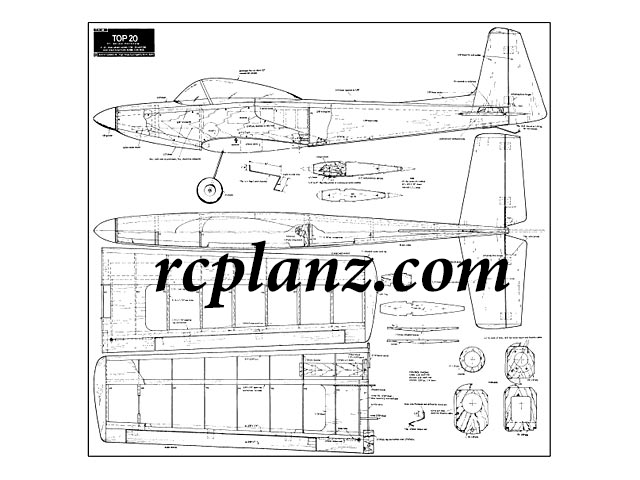 R/C AIRPLANE PLANS & PATTERNS: Top 20 42" Wingspan - 4ch RC Aerobatic ...
