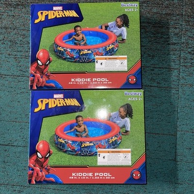 Marvel Spider-Man Inflatable Kids Pool 48" x 12" Round (2 pools) 2 ...
