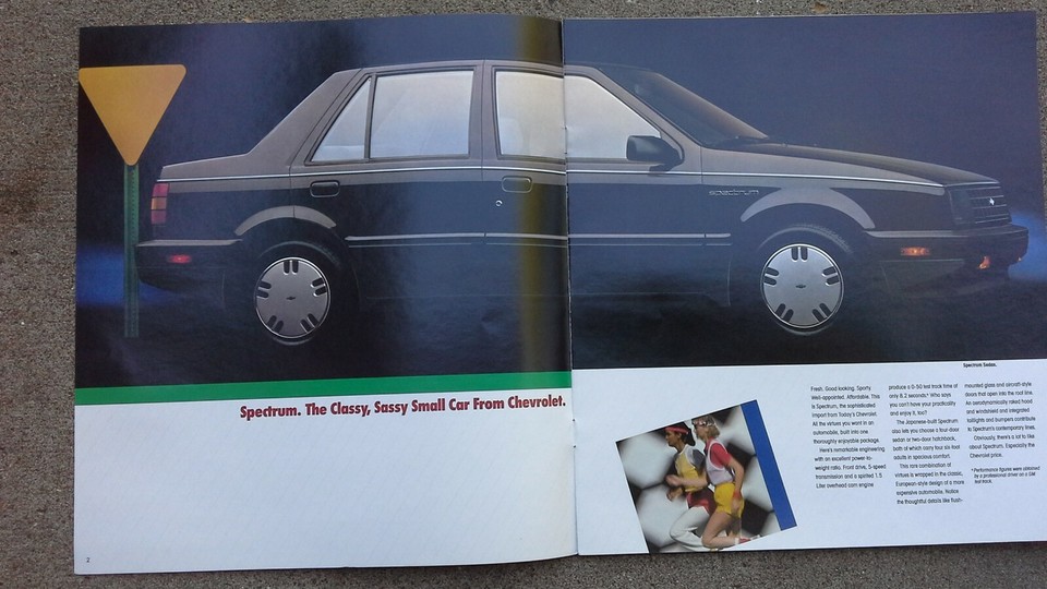 1986 Chevrolet Spectrum Dealer Sales Brochures NOS | eBay