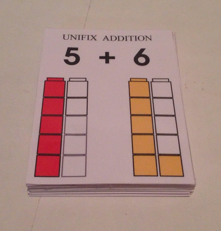 UNIFIX ADDITION - Cards for Learning Center 60 Cards- Math Teaching ...