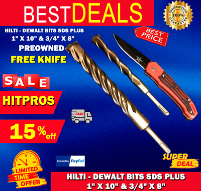 HILTI - DEWALT BITS SDS PLUS 1" X 10" AND 3/4" X 8" PREOWNED, FAST ...