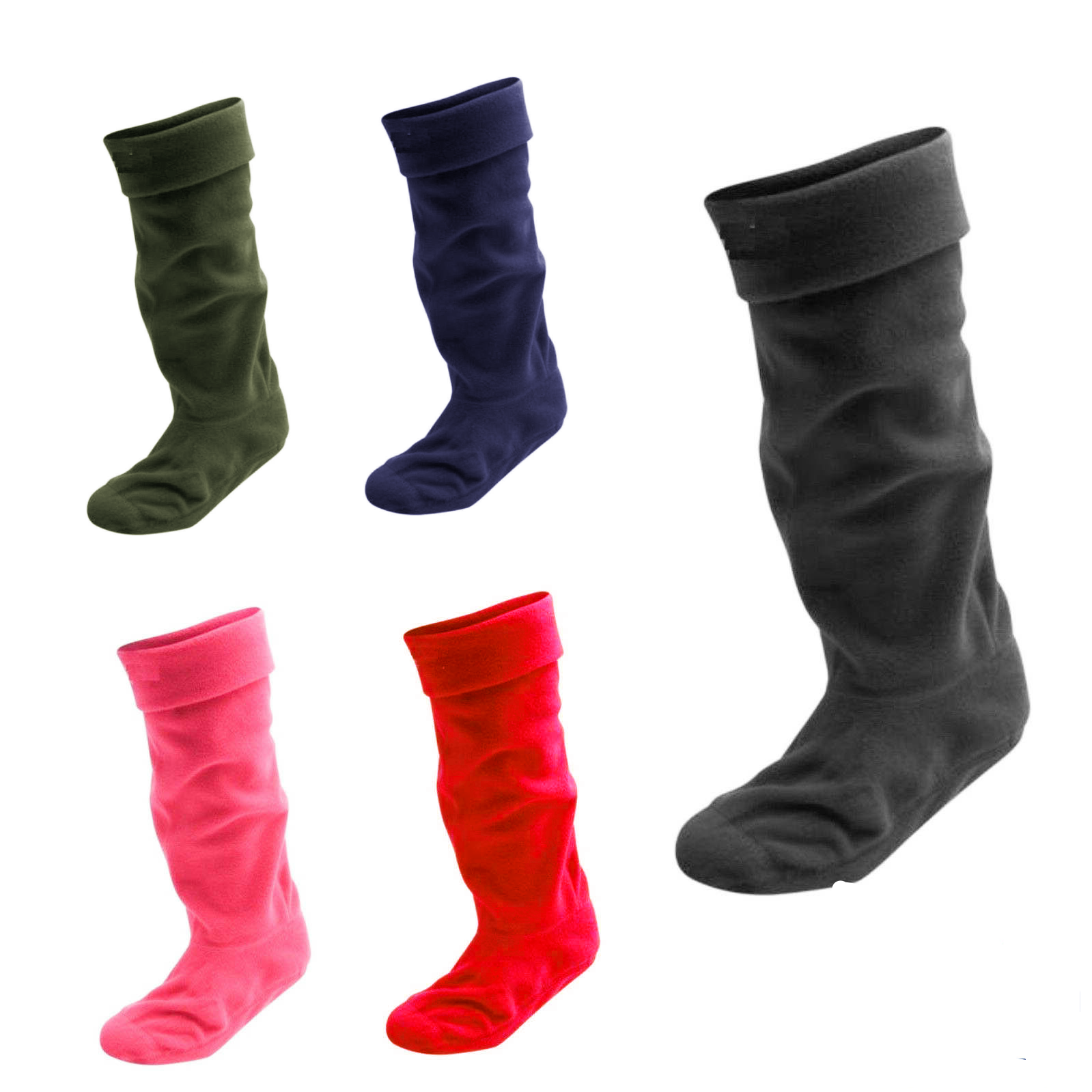 Men Women Ladies Wellie Fleece Wellington Liner Welly Warm Boot Socks 4 ...
