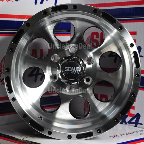 16x10 6x139.7 6x5.5 -27 OFFSET SCALE 4x4 S52 MACHINE BLACK 8 HOLE TRUCK ...