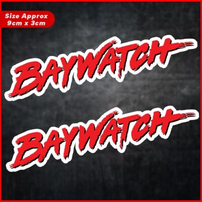 2pc Baywatch Sticker Nostalgia 90s Tv Car Laptop Mancave Window Fridge ...