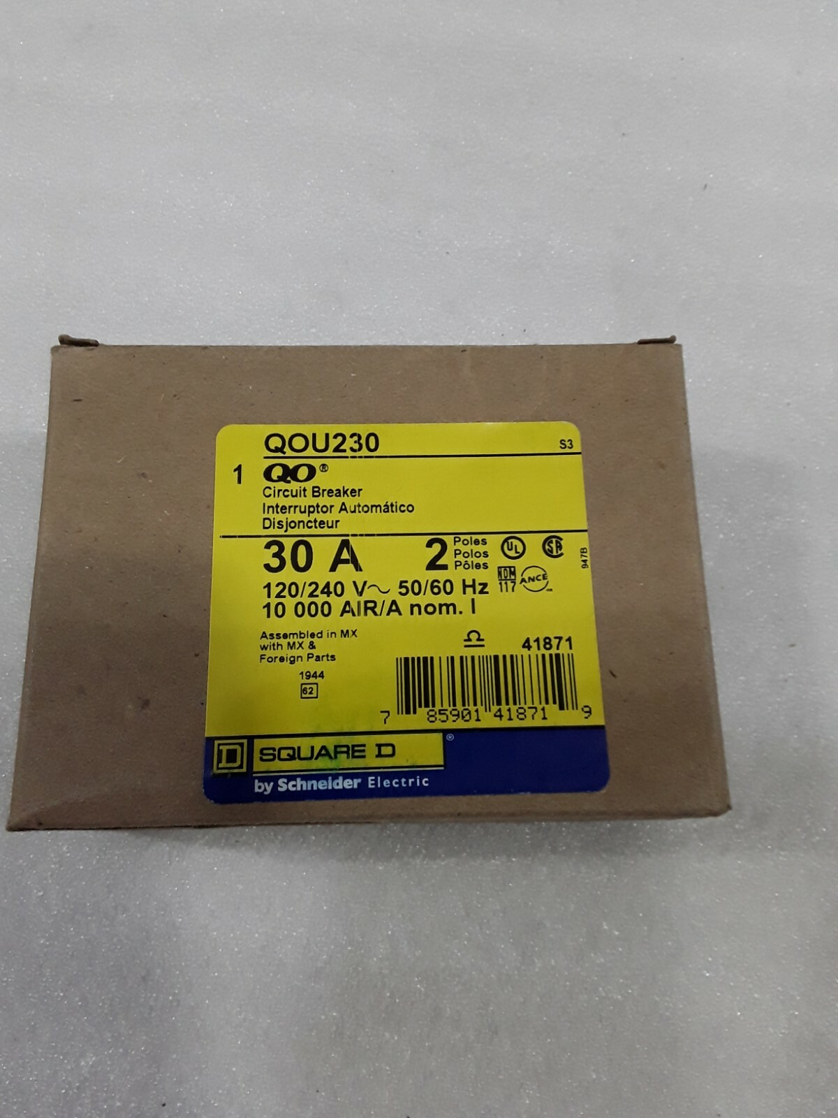 QOU230 SQD 2 POLE 30 AMP 240V NEW | eBay