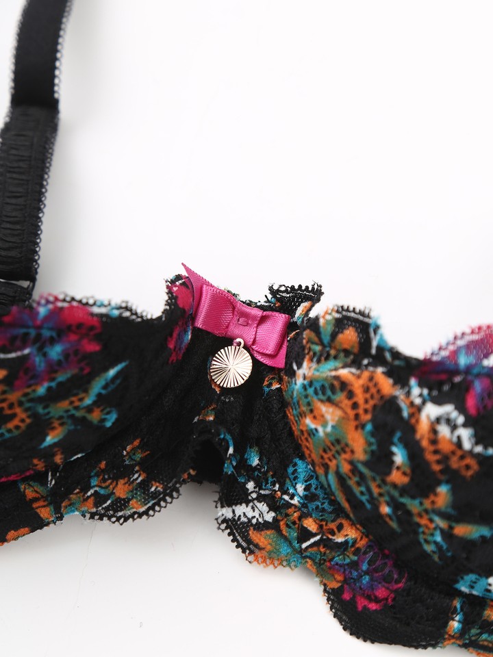 Women's Sexy 1/4 Cup Lace Bra Tops Padded Unlined Underwire Push Up ...