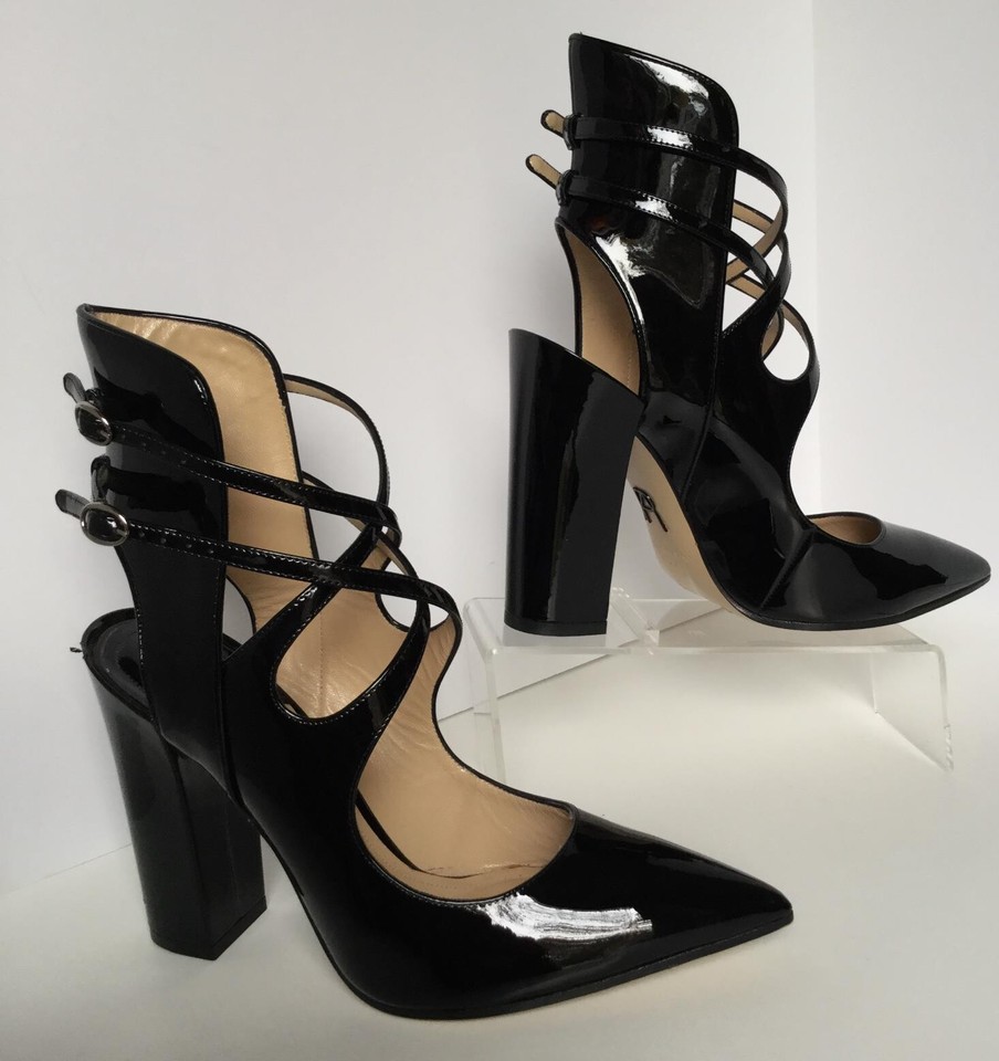 NEW PAUL ANDREW Patent Leather Sevil Block Heel Pumps (Size 36.5)-$845. ...