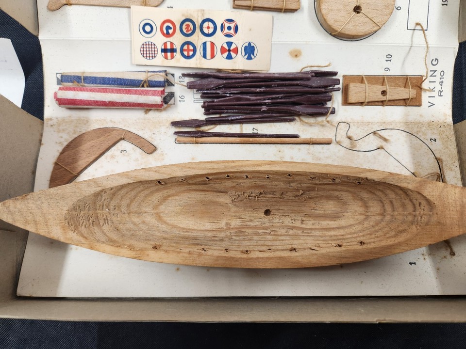 Vintage balsa wood model boat/ship kit Constructo Viking R-410 made in ...