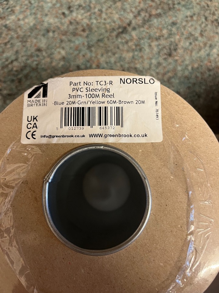 Electrical PVC Sleeving Brown Earth Blue 3mm Tube Wire Cable Reel | eBay UK