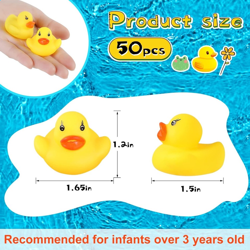 Rubber Duck 50 Pack Mini Ducky Float Ducks Baby Bath Toy, Great for ...
