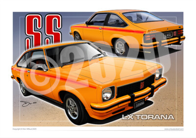 Torana LX SS Car Drawing - Holden Prints ( 30 Colours ) | eBay