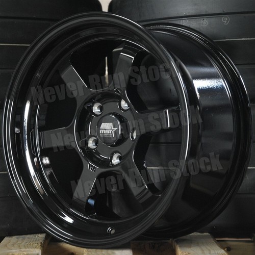 MST MT-01 16x8 5x114.3 20 OFFSET 6 SPOKE GLOSS BLACK WITH LIP SPORT 4 ...