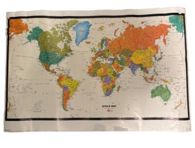 World Map Poster 34x22 Trends - White | eBay