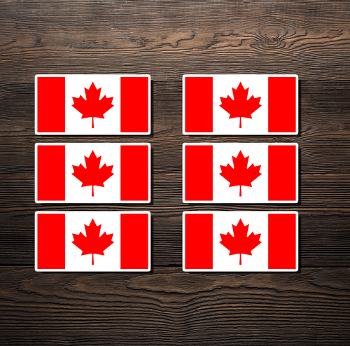 6 Mini Canada Flag Stickers Decal Patriotic Canadian Cup Phone Tablet ...