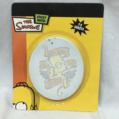 Vtg 2007 Bart Simpsons STICKY NOTE PAD "I'm Bad To The Bone" 75 Sheets ...