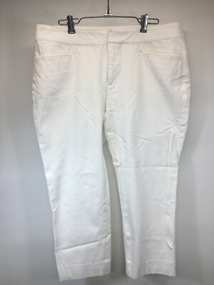 Womens Chaps White Stretch Cotton Capris Size 10 EUC | eBay