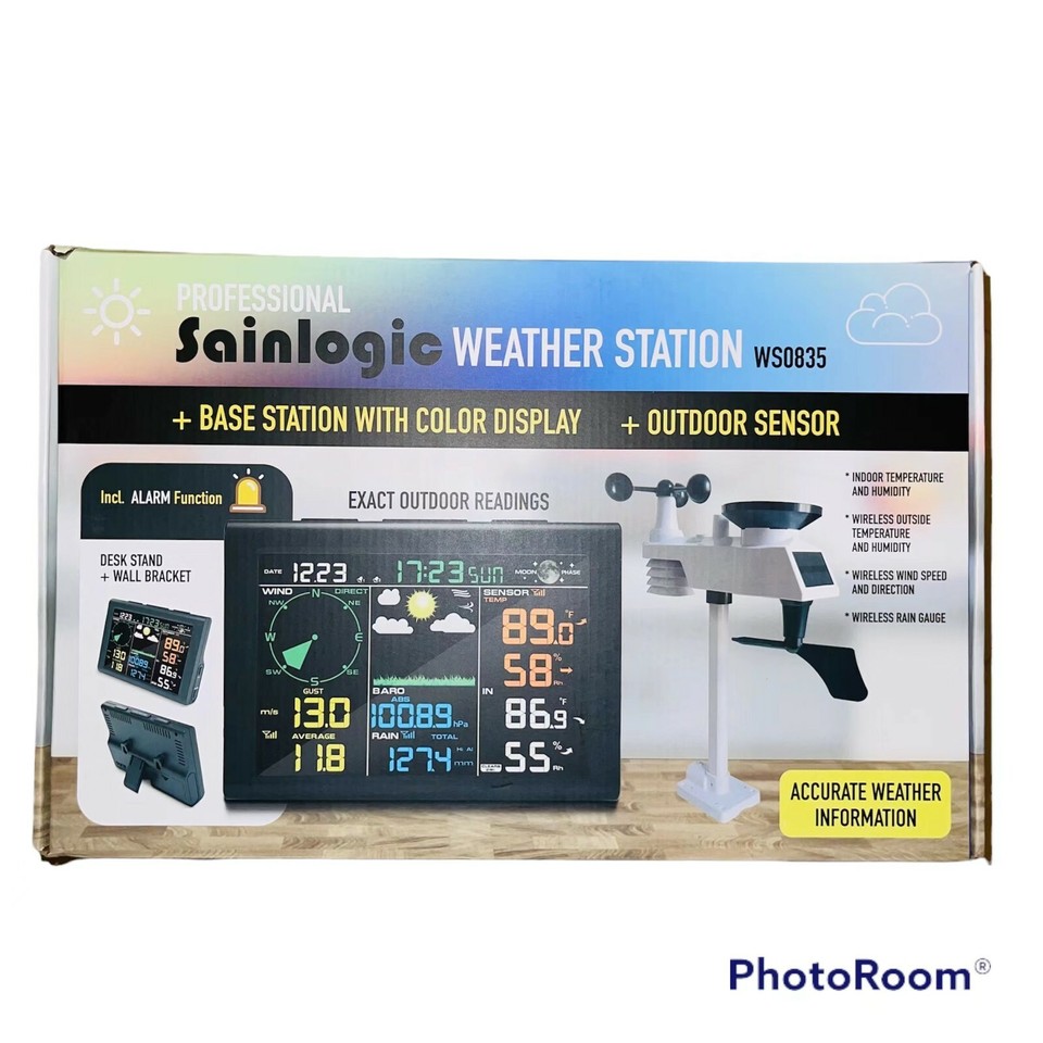 Sainlogic Wireless Weather Station with Outdoor Sensor, 8-In-1 Weather ...