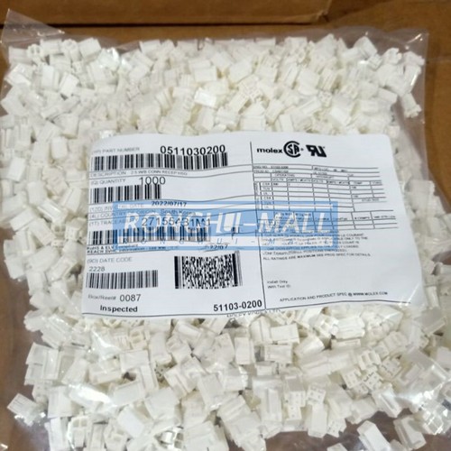 1000PCS NEW FOR Molex connector 51103-0200 terminal shell 2P pitch 2 ...