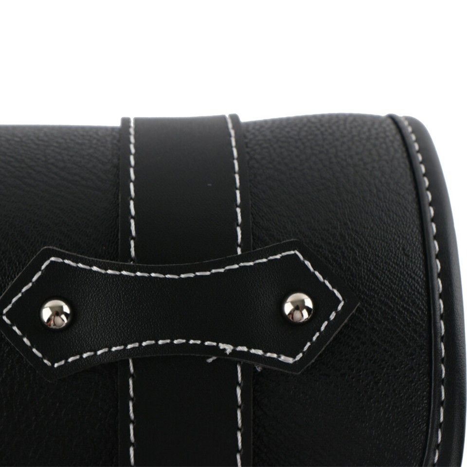 Black Motorcycle Saddlebags PU Tool Luggage Bar Bags Storage for Harley Dyna | eBay