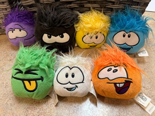 Disney Club Penguin Puffles Plush Lot Of 7 Various Styles Colors | eBay