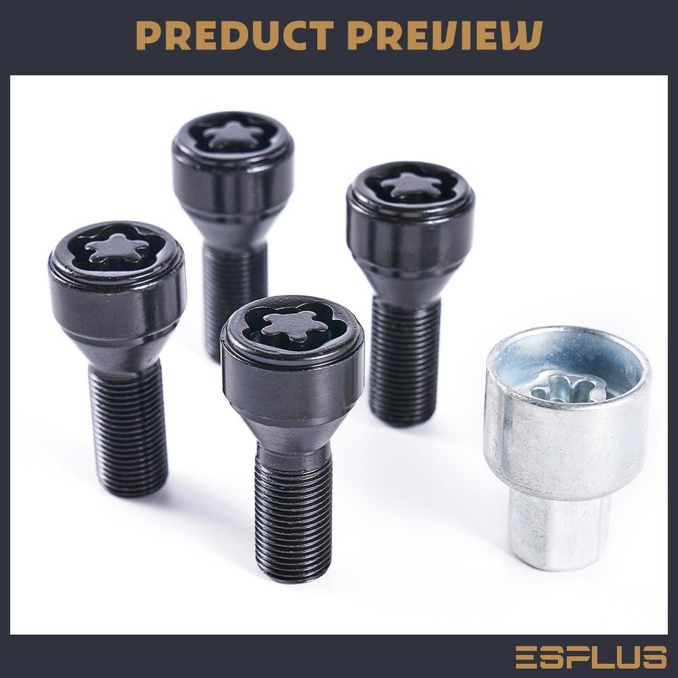 BMW 1/2/3/4/5/6/7/8/I/M/X-Series M14x1.25 Wheel Lock 4 Pc Set | Black ...