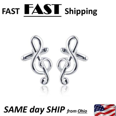 Mens Musical NOTE cufflink - Musician Silver Tone Cuff Links | eBay