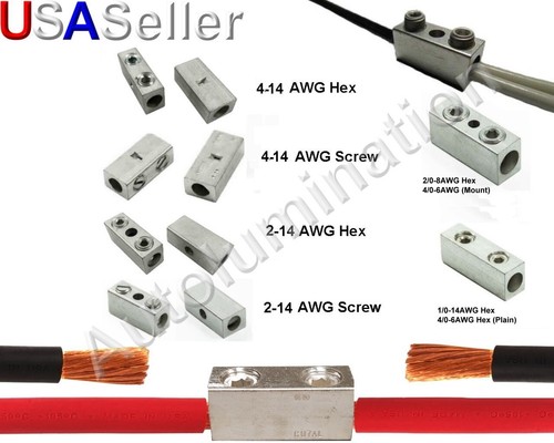 Splicer Reducer Cable Wire Screw Barrel Lug Splice Connector 2/0 2 4 ...