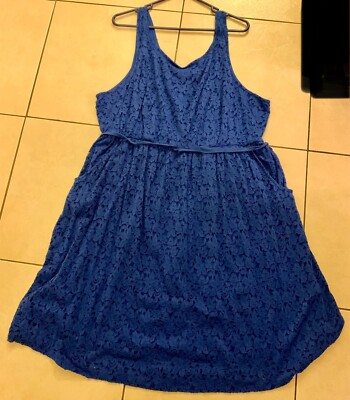 👗 Torrid - Blue Lace Midi Dress w/ Pockets - Size 3 - Plus Size 👗 | eBay