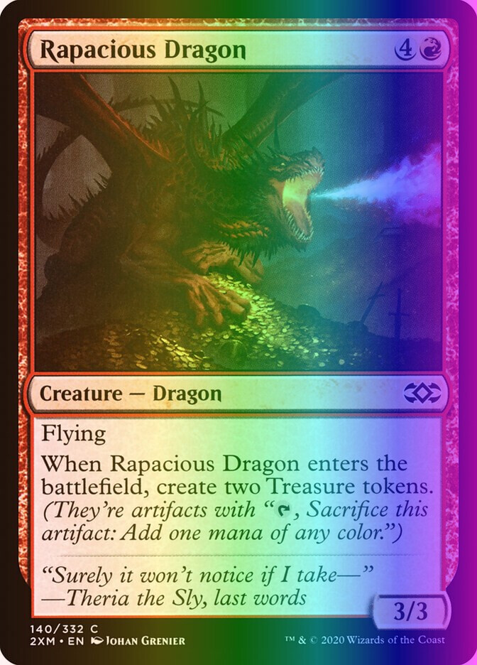 MTG Magic the Gathering Rapacious Dragon (140/503) Double Masters NM ...