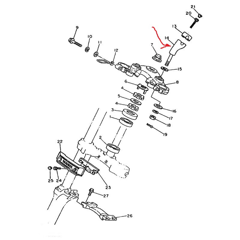 Yamaha XV535, XV750 Lenkerhalter unten Holder, Handle Lower 3AL-23442 ...
