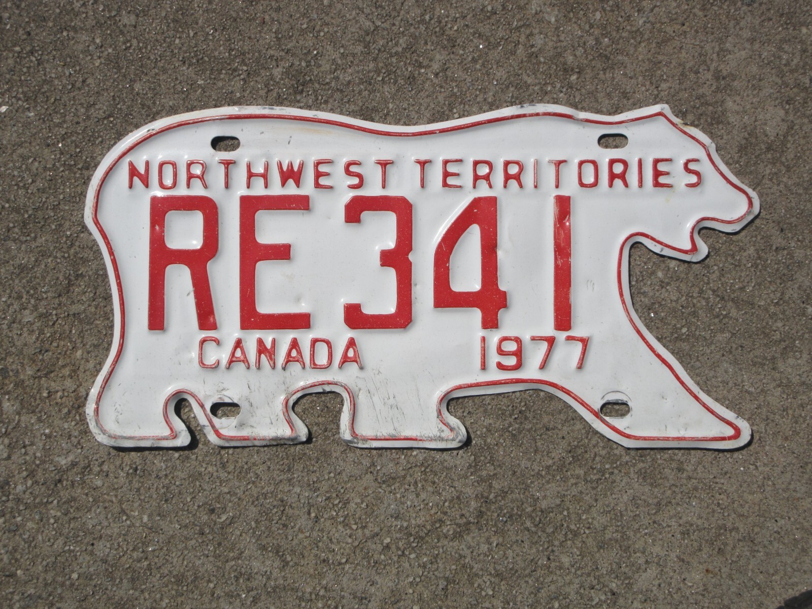 1977 North West Territories Bear License Plate NWT Canada re 341 Polar ...
