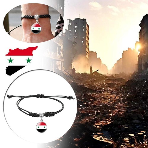 Syrian Flag Bracelet Adjustable Beaded Anklets Handmade Braided ...