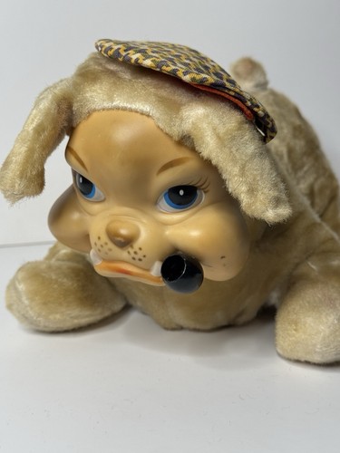 RUSHTON Star Creations Rubber Face Bulldog W/Beret Vintage 1950's Plush ...