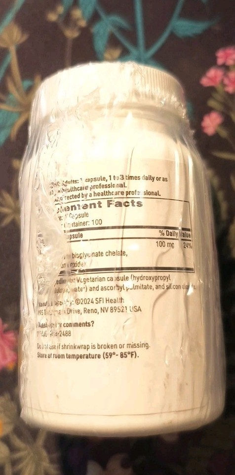 Klaire Lab SFI Health Magnesium Glycinate Complex - 100 Capsules - NEW ...