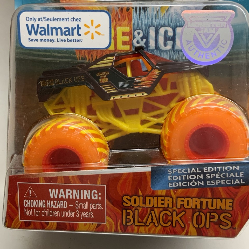 Monster Jam Fire & Ice Soldier Fortune Black Ops “Fire” Walmart ...