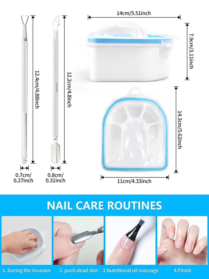 Nail Soaking Bowl Soak Off Gel Polish Remover with Nail Art Tools for ...