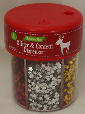 Glitter and Confetti Dispenser Silver Gold Red Occasions 4u Arts Crafts ...