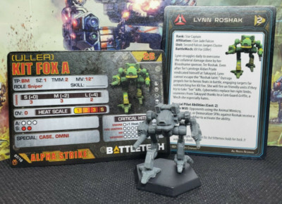 Battletech Kit Fox Mech + Pilot Cards Alpha Strike Clan Fire Star ...