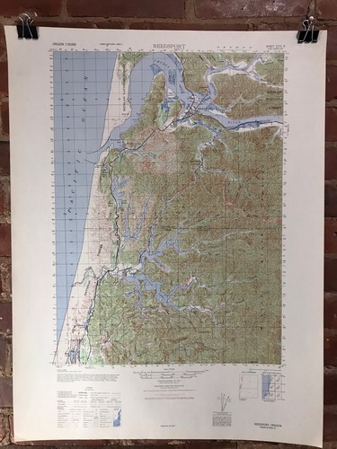 Reedsport Oregon 1947 Map Vintage Original Large USGS Topographic Army ...