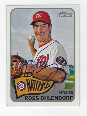 Autographed Ross Ohlendorf Washington Nationals 2014 Topps Heritage ...