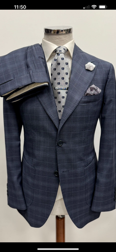 Light Gray plaid super 180 wool suit | eBay