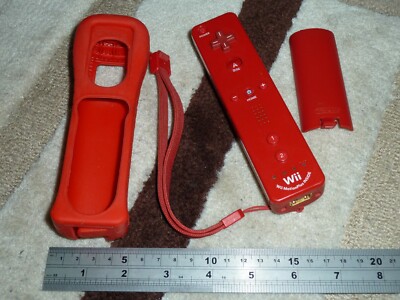 NINTENDO Wii & U OFFICIAL WIIMOTE MOTION PLUS REMOTE CONTROL Red ...