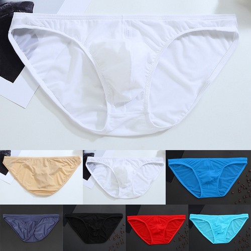 1 Pc Mens-Briefs Breathable Swim-Briefs Translucent Bulge Ultra-thin ...